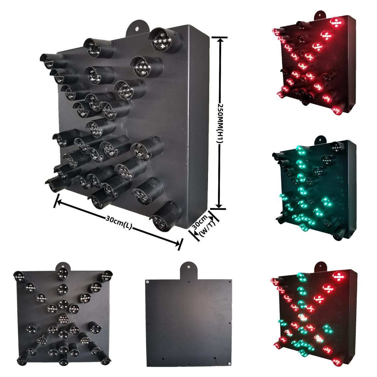 250MM Aluminum Red Cross Green Arrow Lane Control Signal-Top Traffic ...