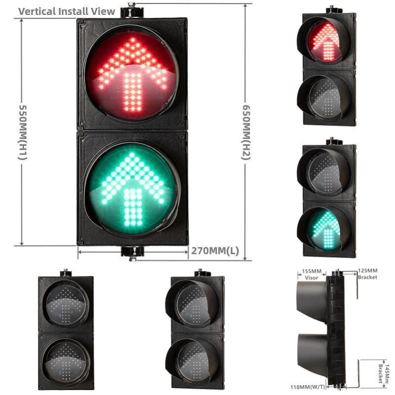 200MM 2-Aspect RG Arrow Traffic Semaphore-Top Traffic Light Manufacturer